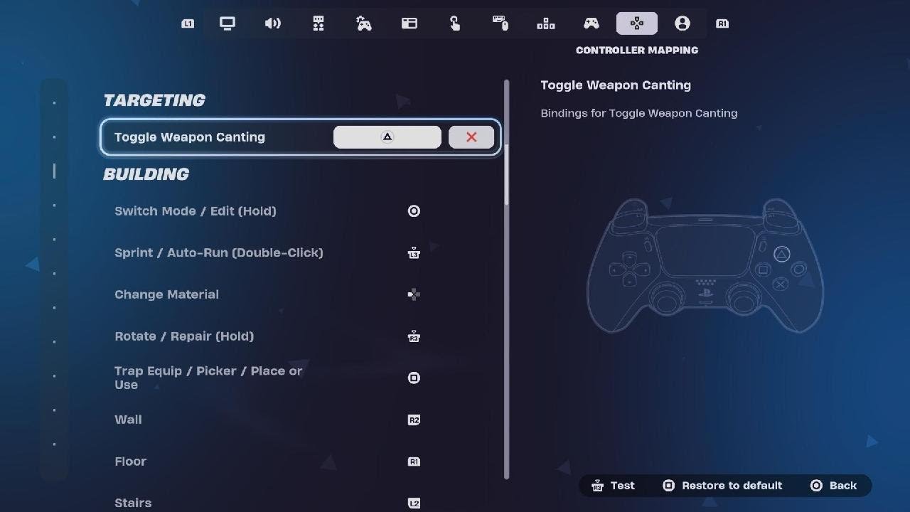 Fortnite showing ps5 controller settings chapter 6 season 1 - YouTube