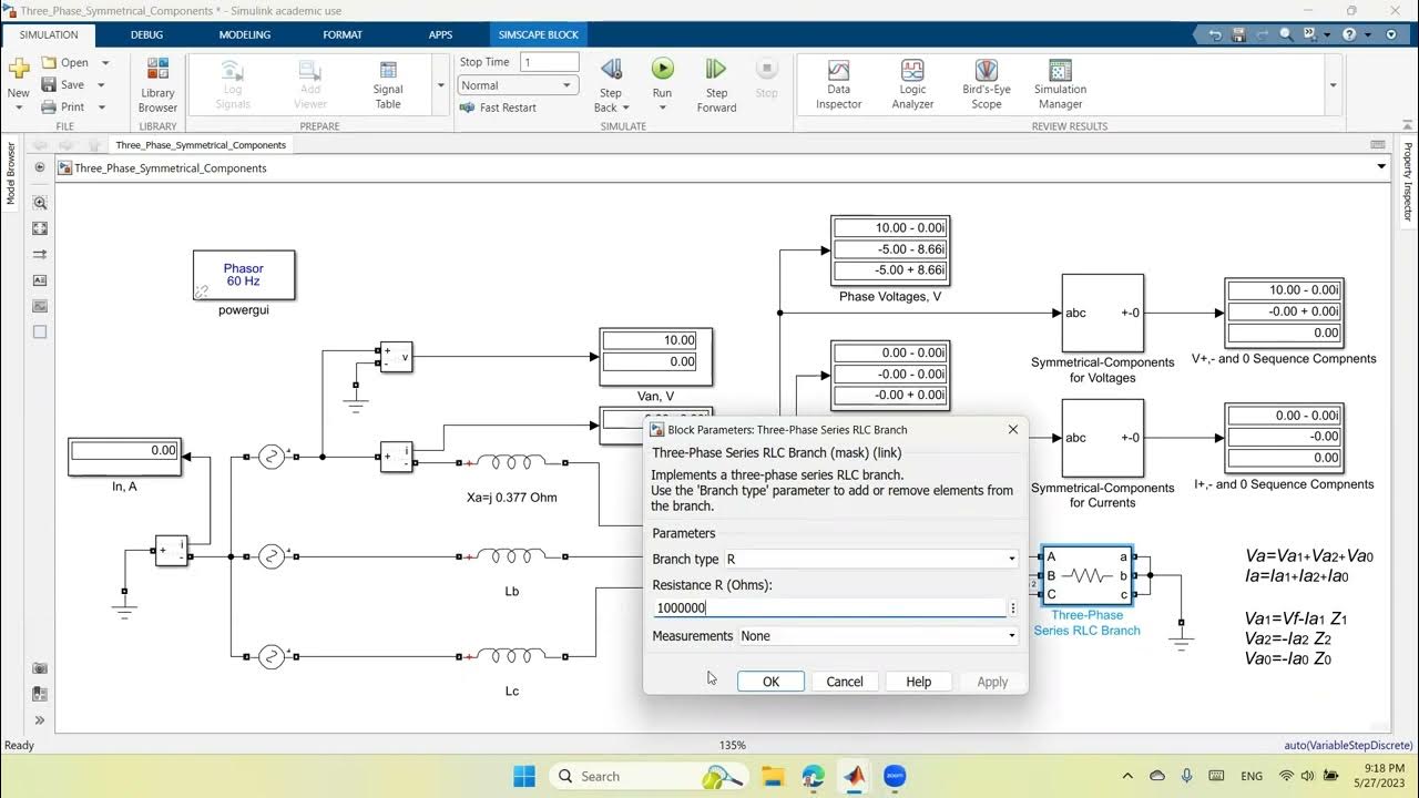 16 Matlab Simulink Symmetrical Asymmetrical Faults Symmetrical Components Youtube