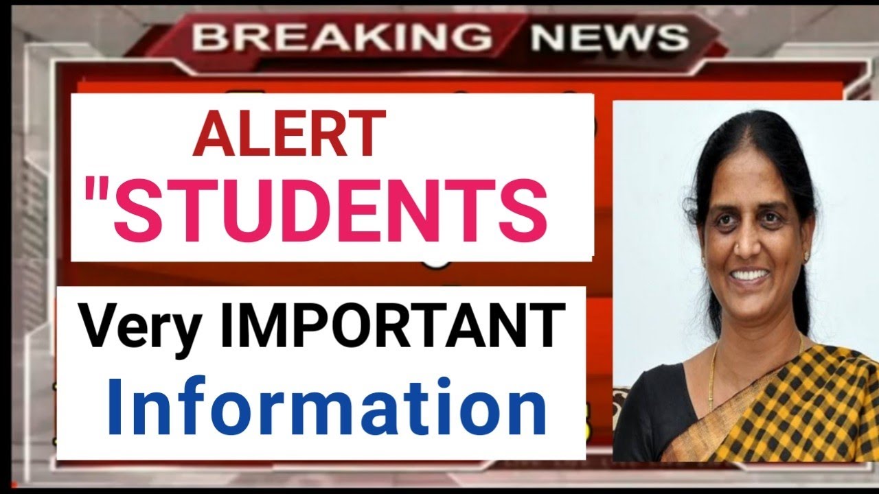 ⚠️ ALERT STUDENTS Very important information to All - YouTube