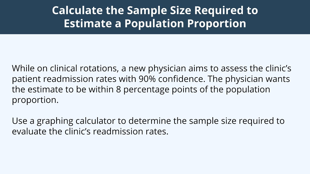 Calculate the Sample Size Required to Estimate a Population Proportion ...
