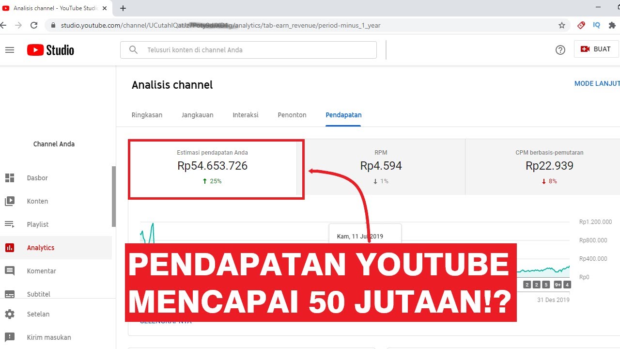 Cara Melihat Pendapatan YouTube Terbaru || Analisa RPM & CPM! - YouTube