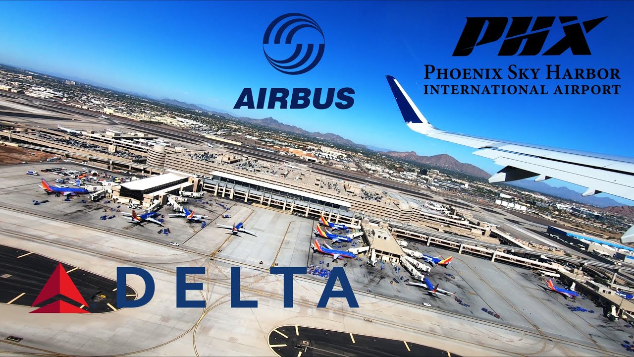 Delta Airlines A321 takeoff Phoenix Airport PHX - YouTube