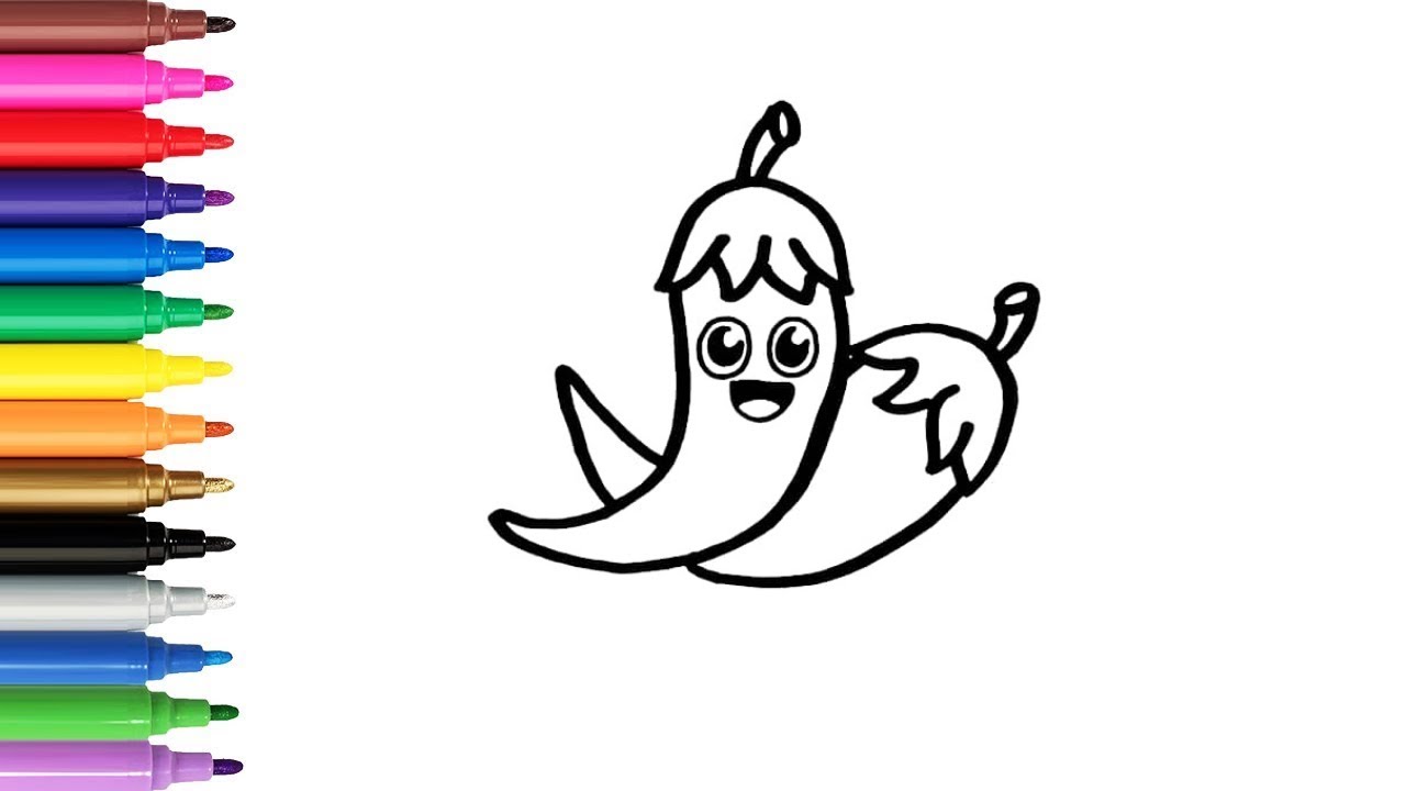 How to Draw Chilli 🌶️😍 Vegetable Drawing | Easy Drawing and Coloring ...