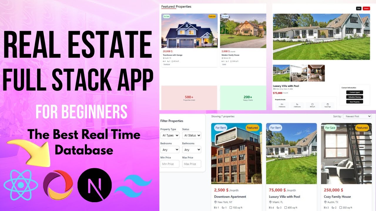 Full Stack Real estate App | React Nextjs,Typescript, Convex | Full ...