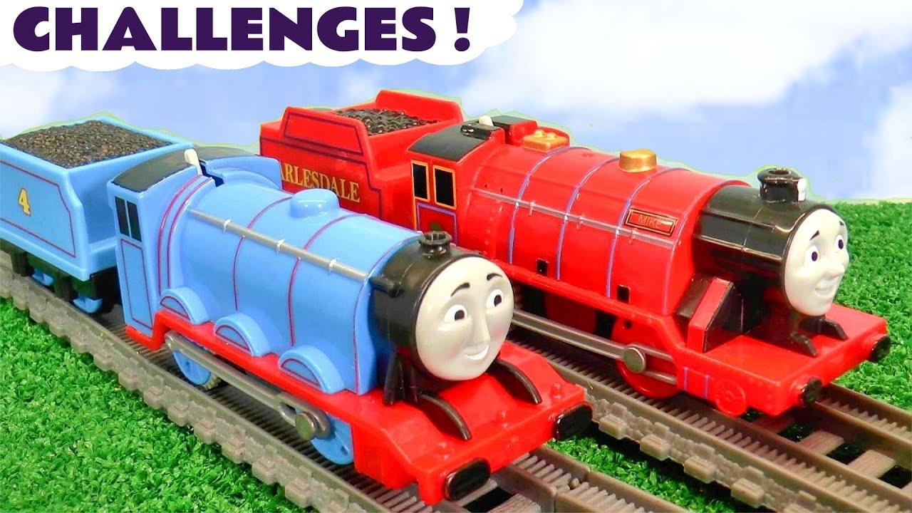 Toy Train Challenges with Thomas Trains and the Funlings - YouTube