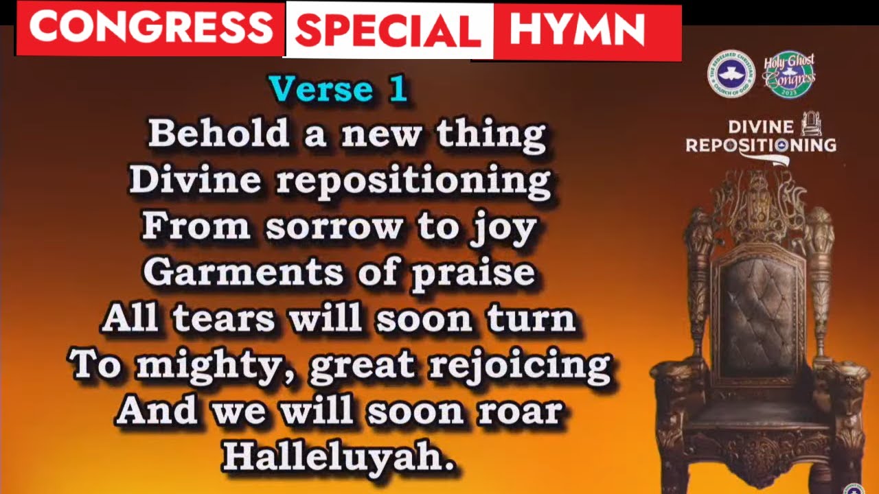 Divine Repositioning RCCG Holy Ghost Congress Special Hymn by Pastor E ...
