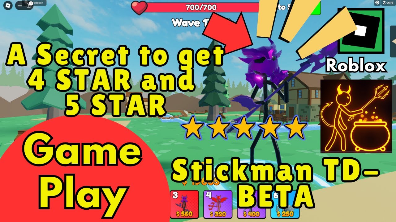 A SECRET to get 4 or 5 STAR unit in Stickman TD ROBLOX - YouTube