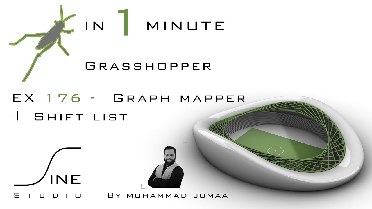 Grasshopper in 1 minute - EX 176 - Graph mapper + Shift list - YouTube