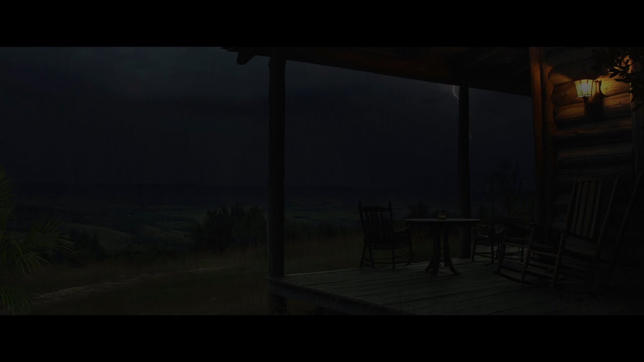 Storm Over Valley Grass | Quiet Balcony Rain Ambience | Soft Thunder ...