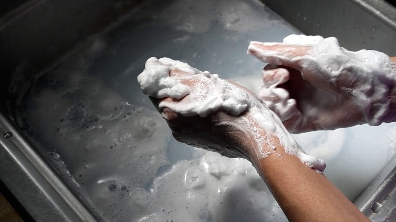 Pears glycerin bar soap lathering - YouTube