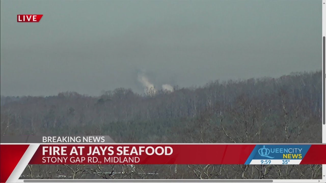Crews battling large fire reported at Jay's Seafood - YouTube