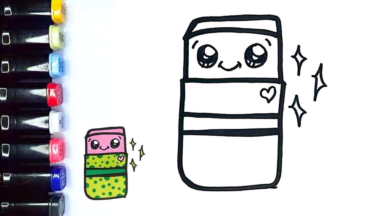 How to Draw a Cute Eraser For Kids Step by step - YouTube