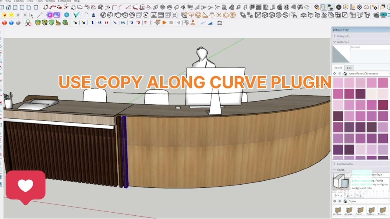 sketchup tutorial ️ easy way to copy along curve - YouTube