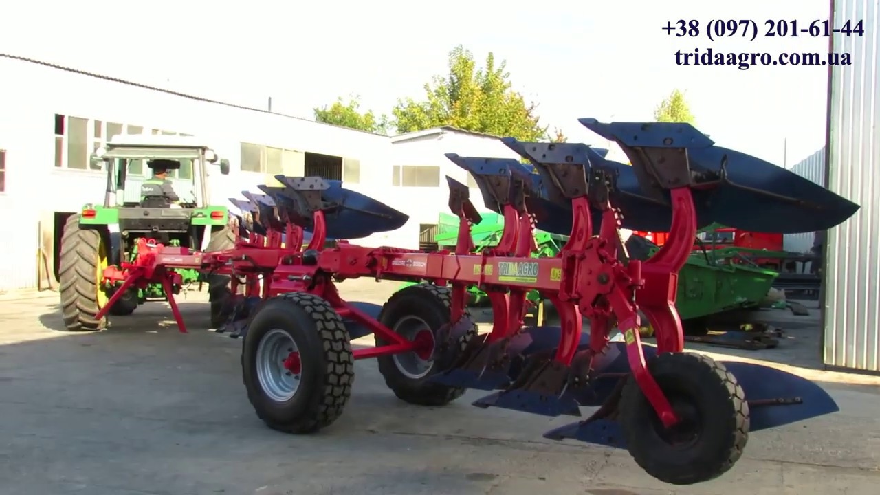 Плуг оборотный Gregoire Besson 7 корпусов (2008) - YouTube