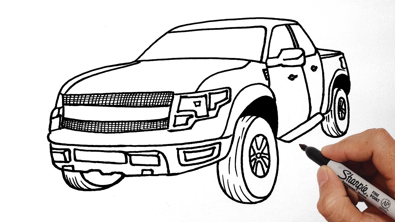 Ford Ranger Raptor | How To Draw Ford Pickup Raptor Very Simple - YouTube
