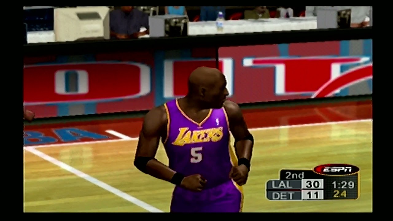 ESPN NBA 2k5 gameplay (Playstation 2) Lakers vs Pistons - YouTube