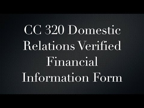 CC 320 Domestic Relations Verified Financial Information Form - YouTube