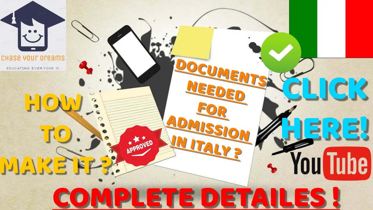 Documents Needed for Admissions in Italy | Admission requirements in ...