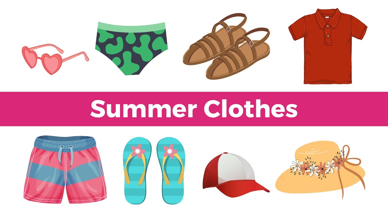 Summer Clothes Vocabulary | Basic English Learning - YouTube