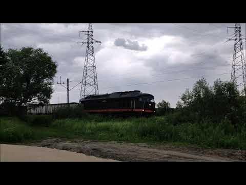 BR232-660 z węglarkami, dojeżdża do stacji w Tarnobrzegu. - YouTube
