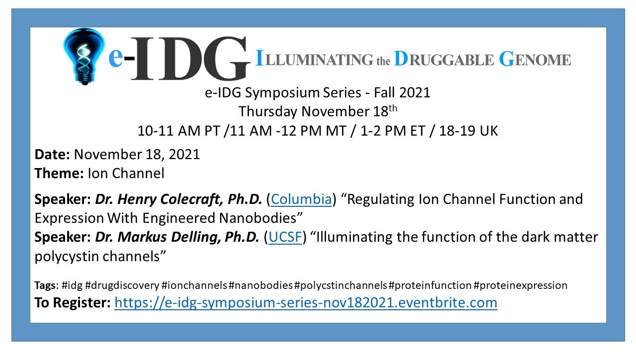 e-IDG Symposium: Ion Channel talks by Dr. Henry Colecraft and Dr ...
