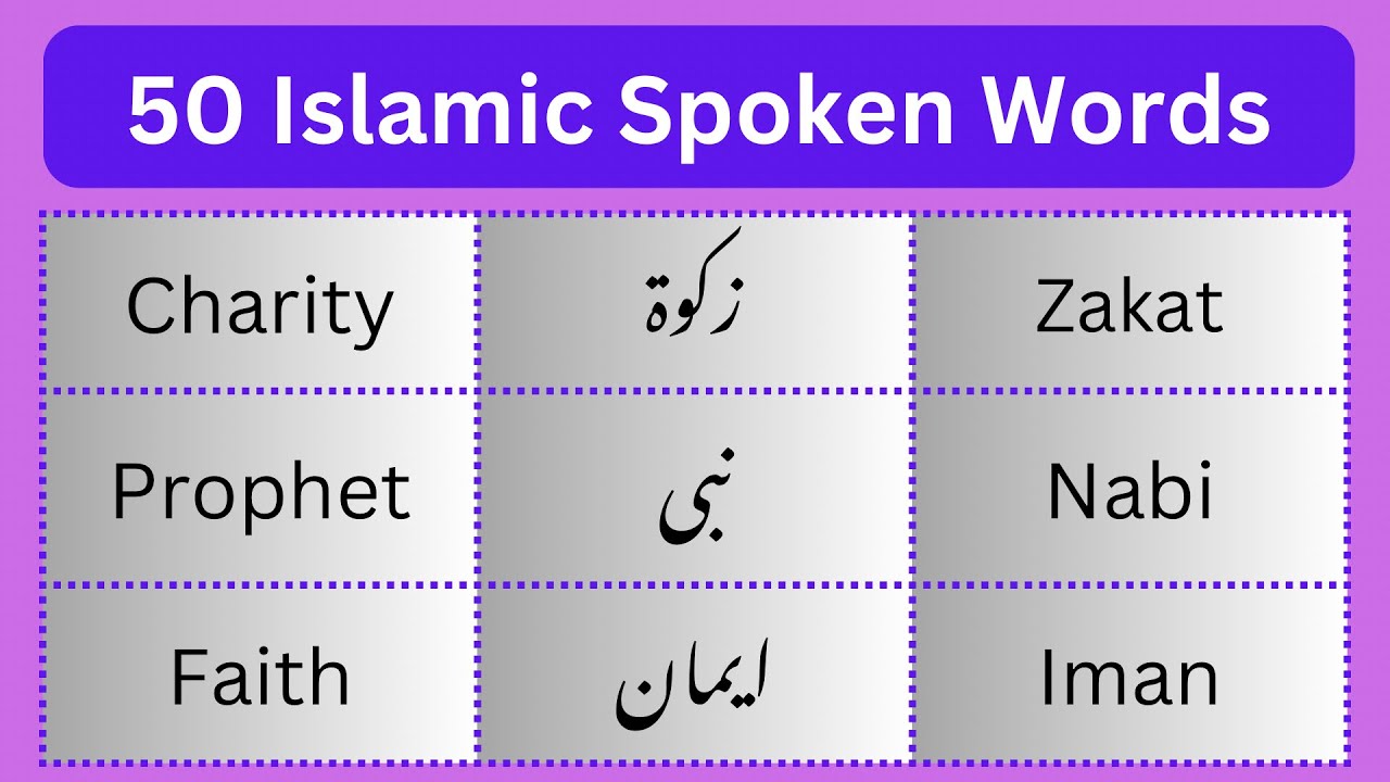 Learn Pronunciation of 50 Islamic Spoken Words with Urdu Translation ...
