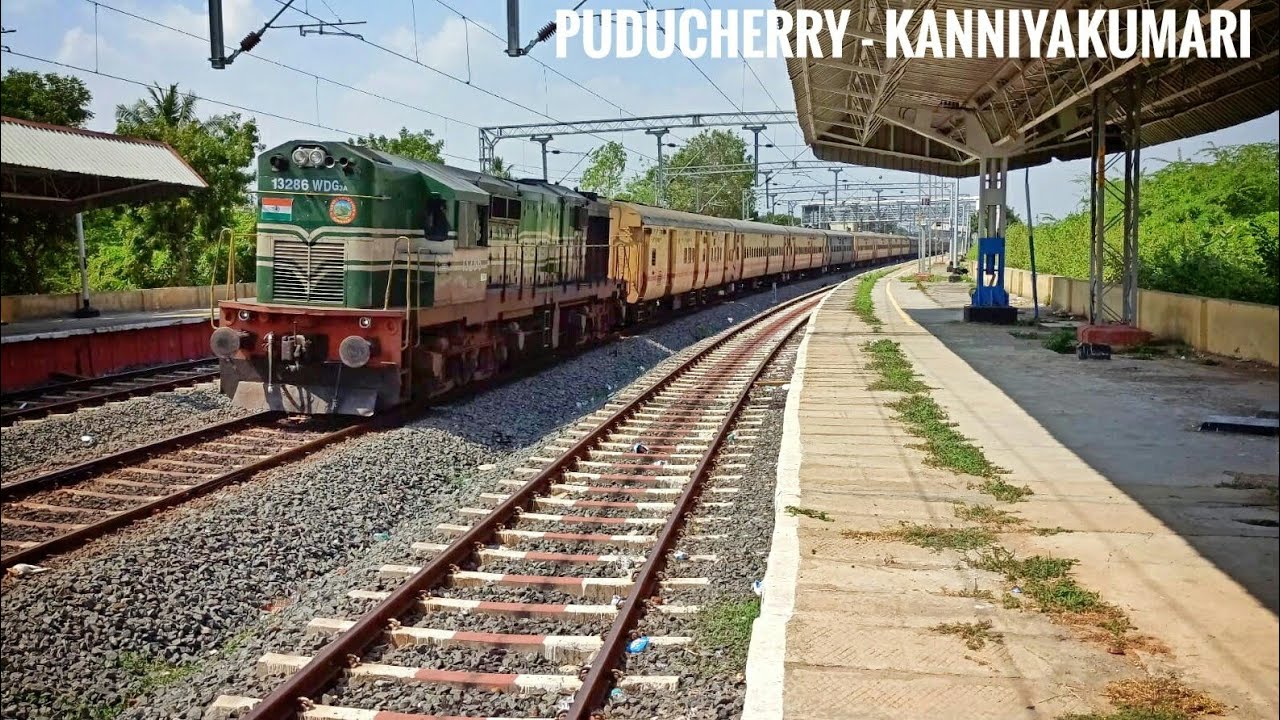 16861\Pondicherry - Kanniyakumari Express | Crossing Panruti Railway ...