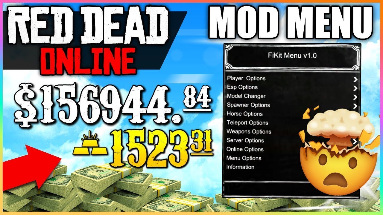 NOVO MOD MENU RED DEAD REDEMPTION ONLINE FITKIT V4 - YouTube