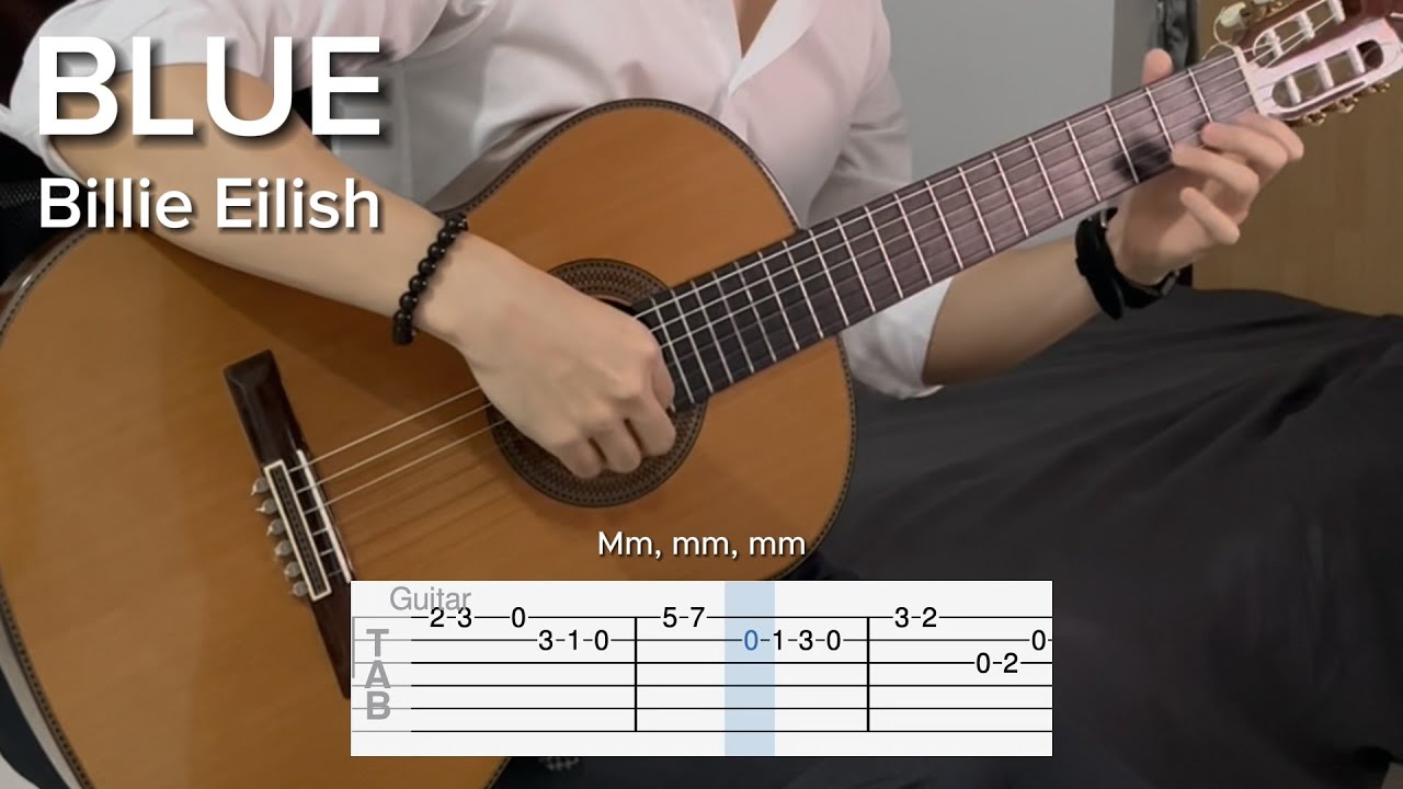BLUE by Billie Eilish (EASY Guitar Tab) - YouTube