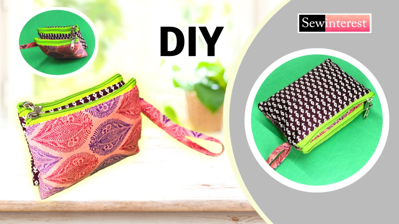 DIY Sewing Tutorial for Crafting Twin Pouch Double Wallet | Easy Sewing ...