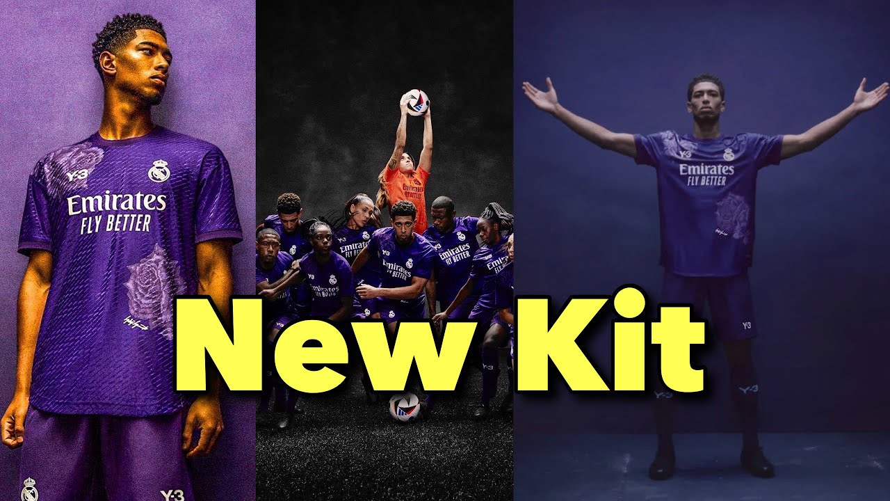 Real Madrid New 4th Kit With Y-3 | Jude Bellingham, Camavinga, Arda ...