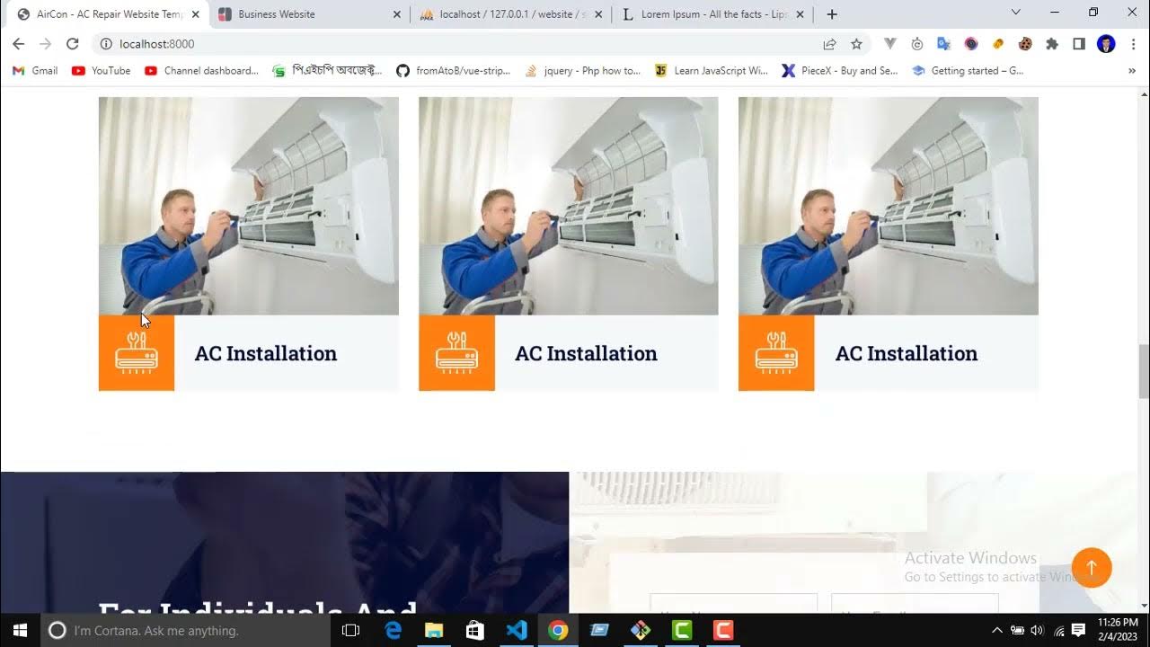 How to Create Busineess Website by Laravel | 12 Show the service in frontend , news latter ...
