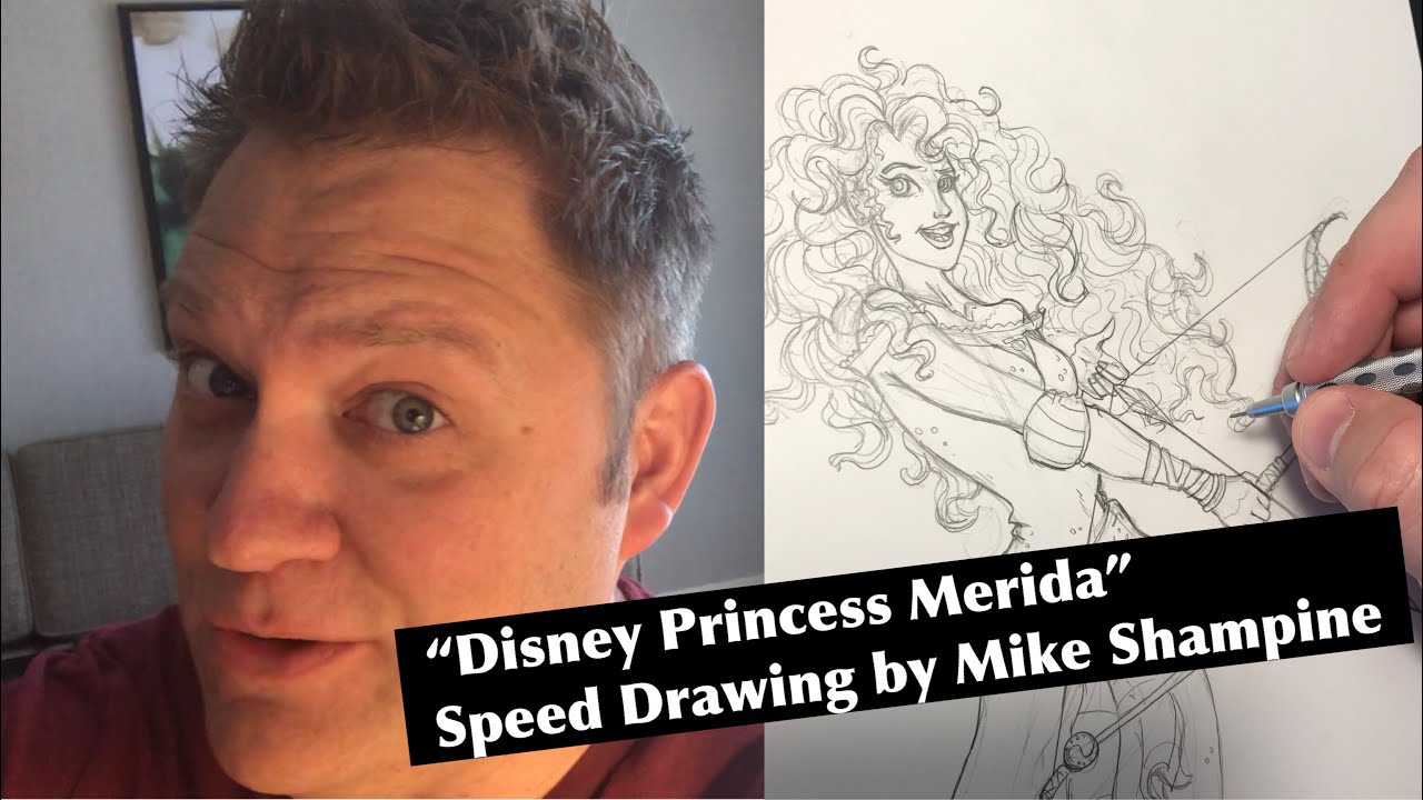 Drawing Disney Princess Merida - Speed Art by Mike Shampine - YouTube