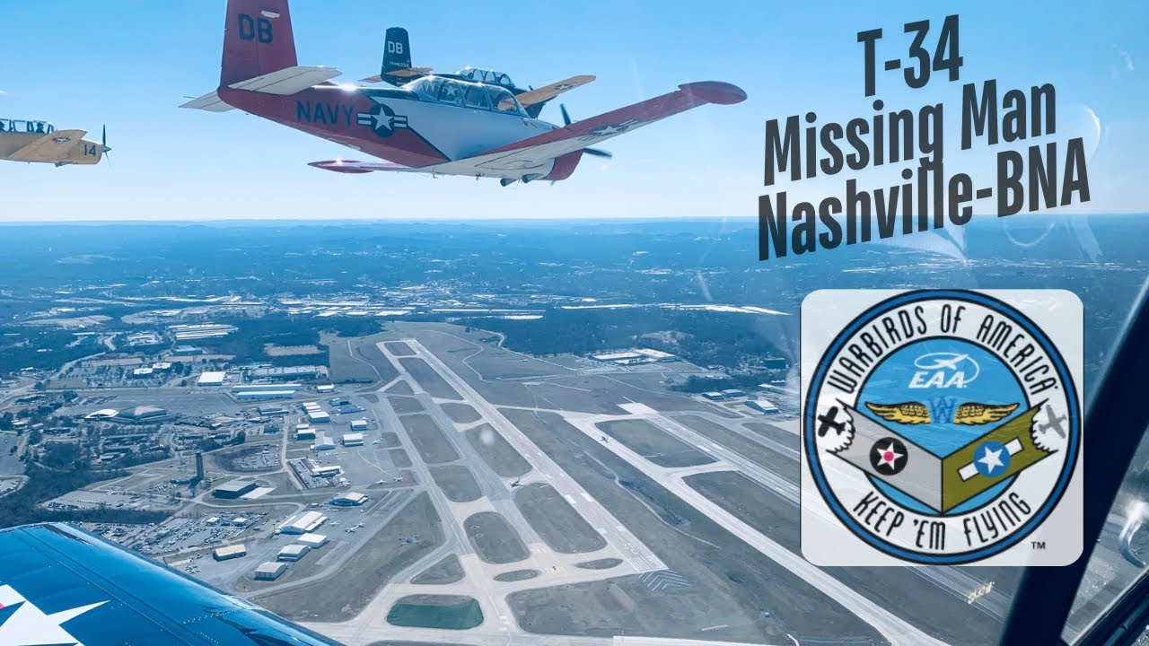 T-34 Mentors-"Missing Man" tribute for John Baugh over Nashville--- TN ...