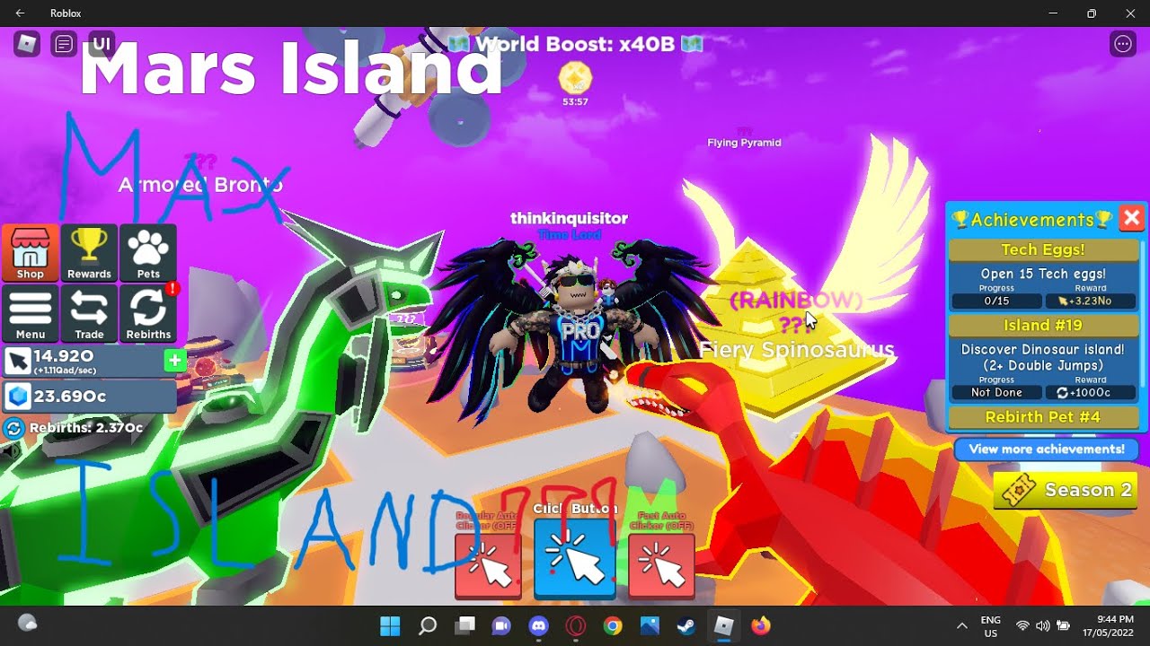 Roblox Clicker simulator (MAX ISLAND UNLOCKED?) - YouTube
