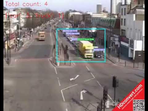 Traffic count object detection yolov7 and deepsort - YouTube