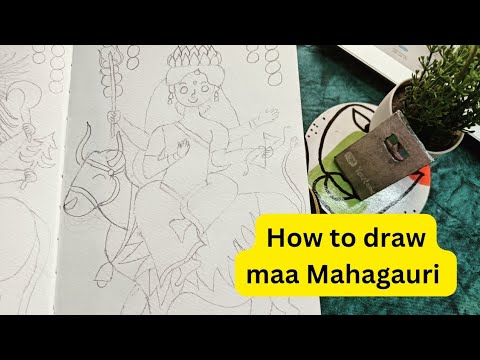 How to draw maa Mahagauri|Navratri special drawing #maagauri #navdurga ...