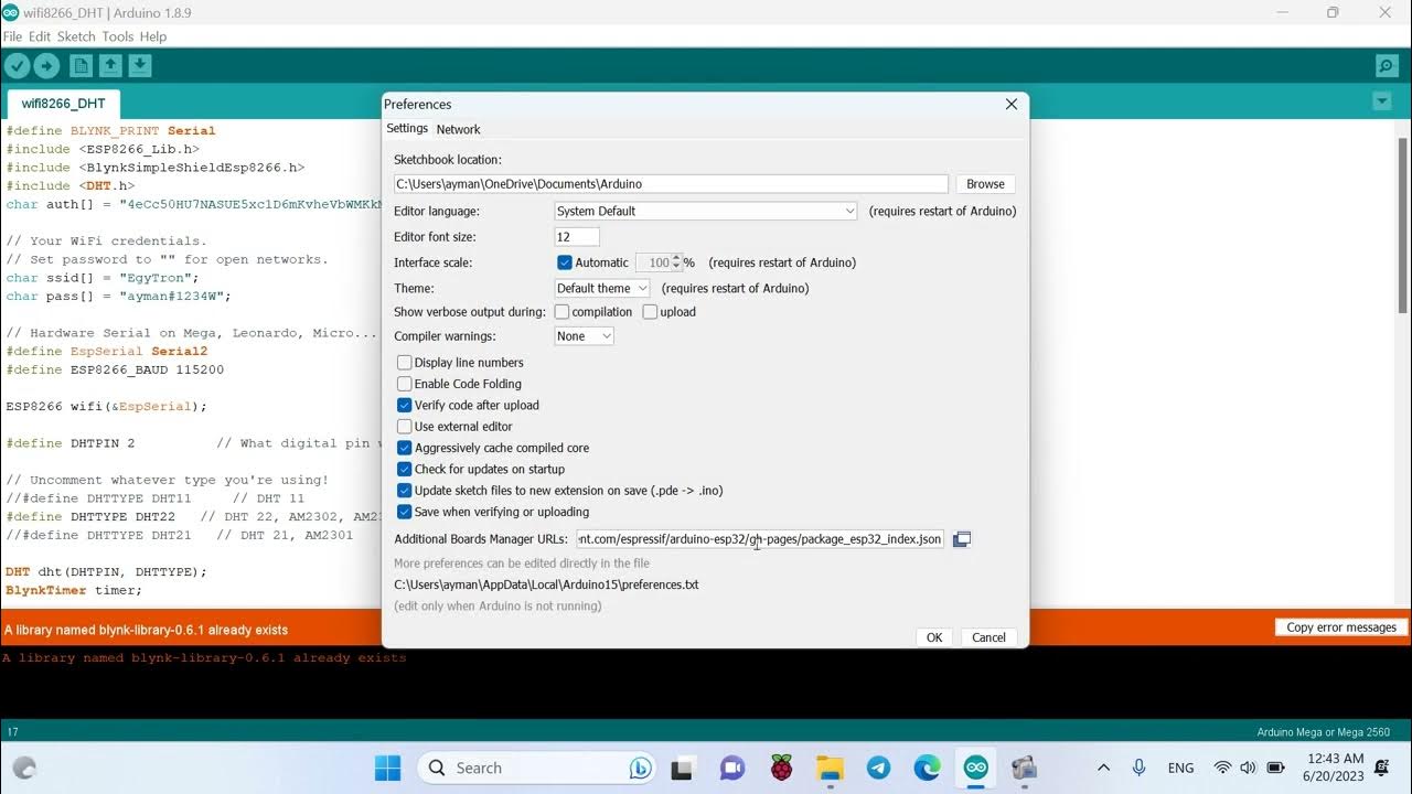 blynk library installation and esp32 add to arduino in arabic - YouTube