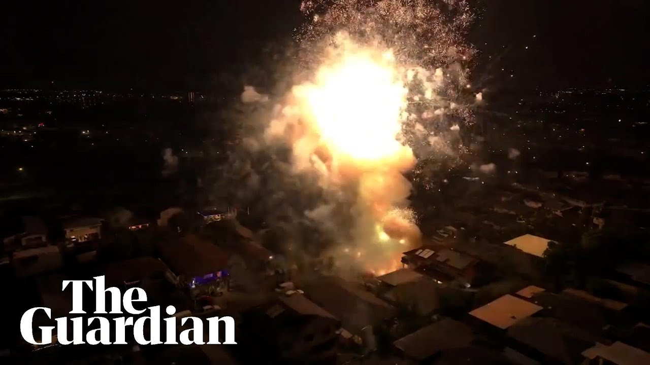Drone footage shows fatal fireworks explosion in Hawaii - YouTube