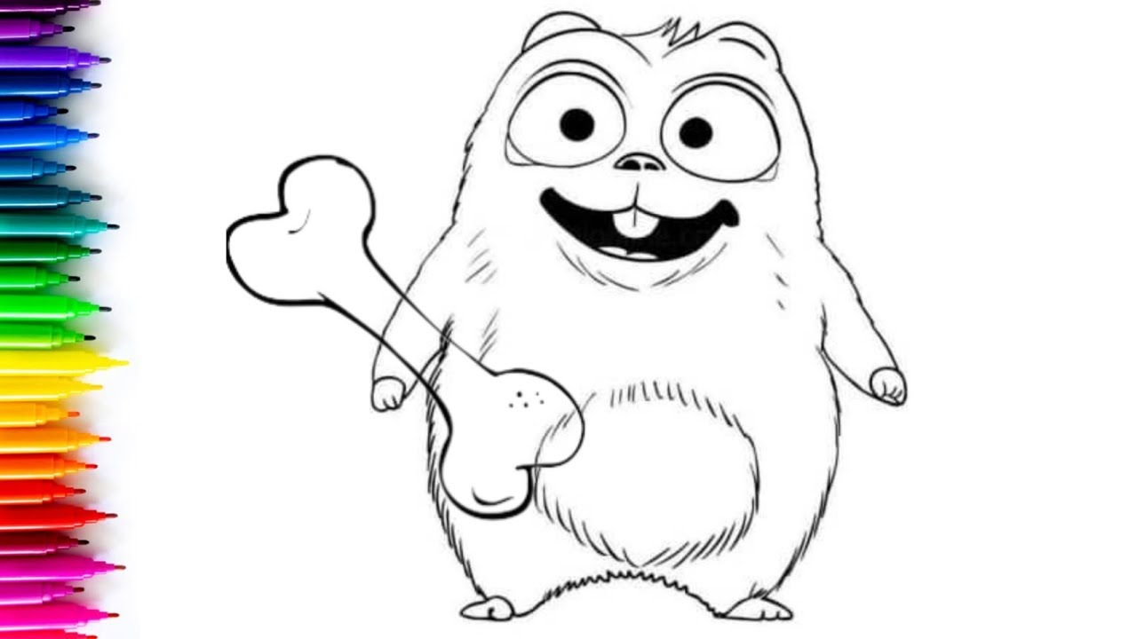 Lemming with Bones Drawing Painting & Coloring For Kids and Toddlers ...