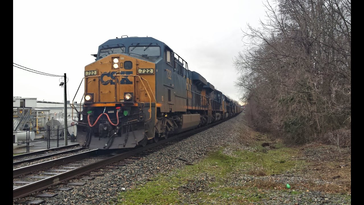 CSX Coal Train E319 With CSX Leader 722 At Monroe NC On The CSX Monroe ...