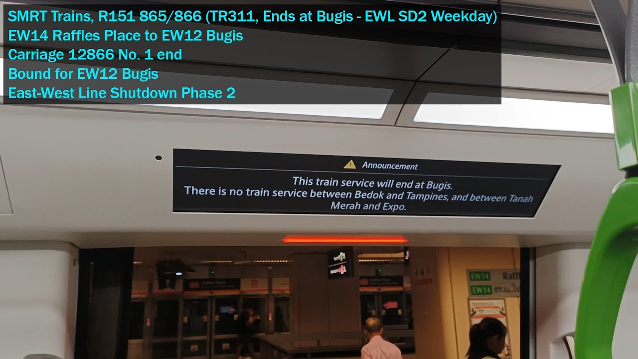 [Ends at Bugis - EWL SD2 Weekday] SMRT Trains - Joyride on ALS R151 865 ...