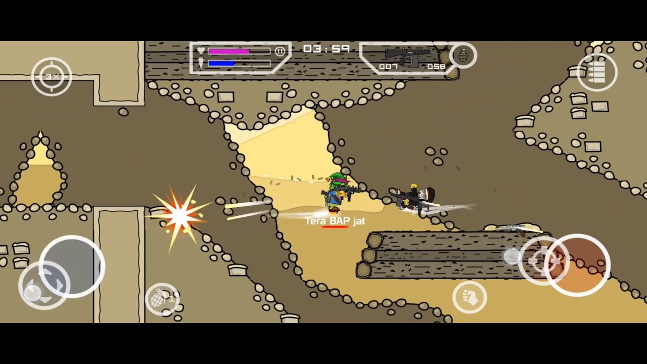 Fight with Supreme Commander in Mini Militia Doodle Army 2 - YouTube