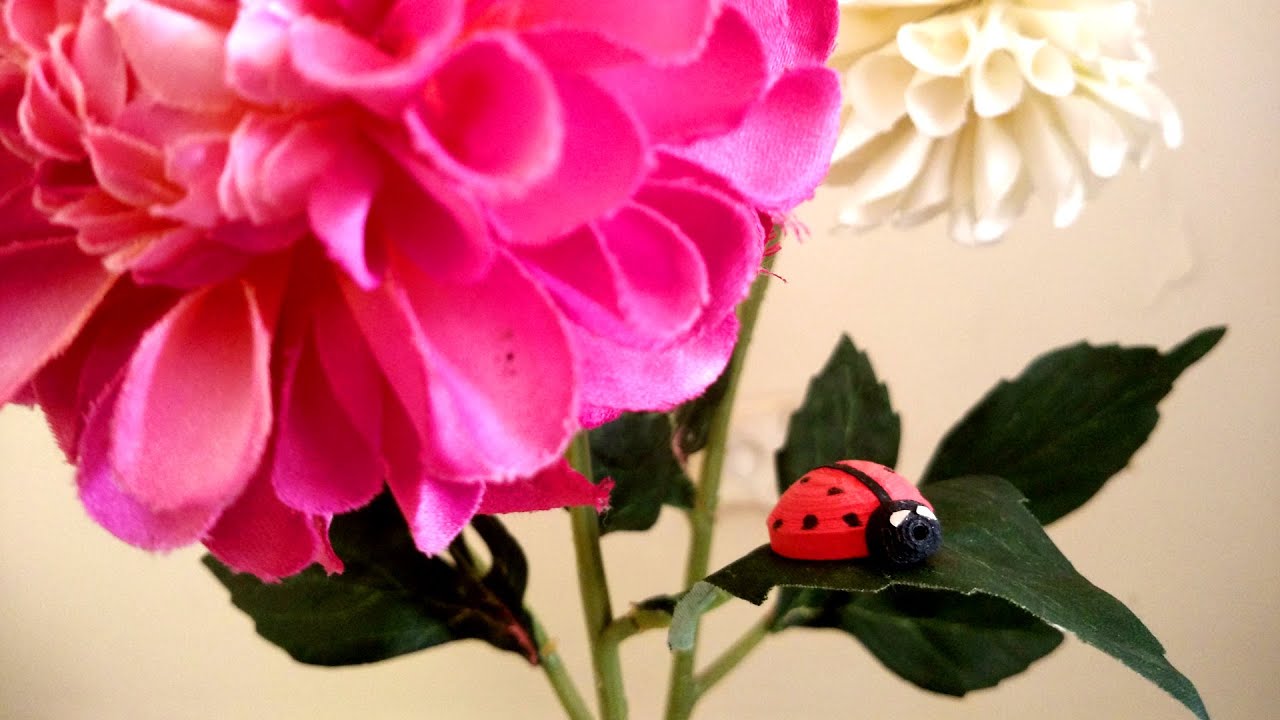 How To Make A Paper Lady Bug Using Paper Art Quilling - YouTube