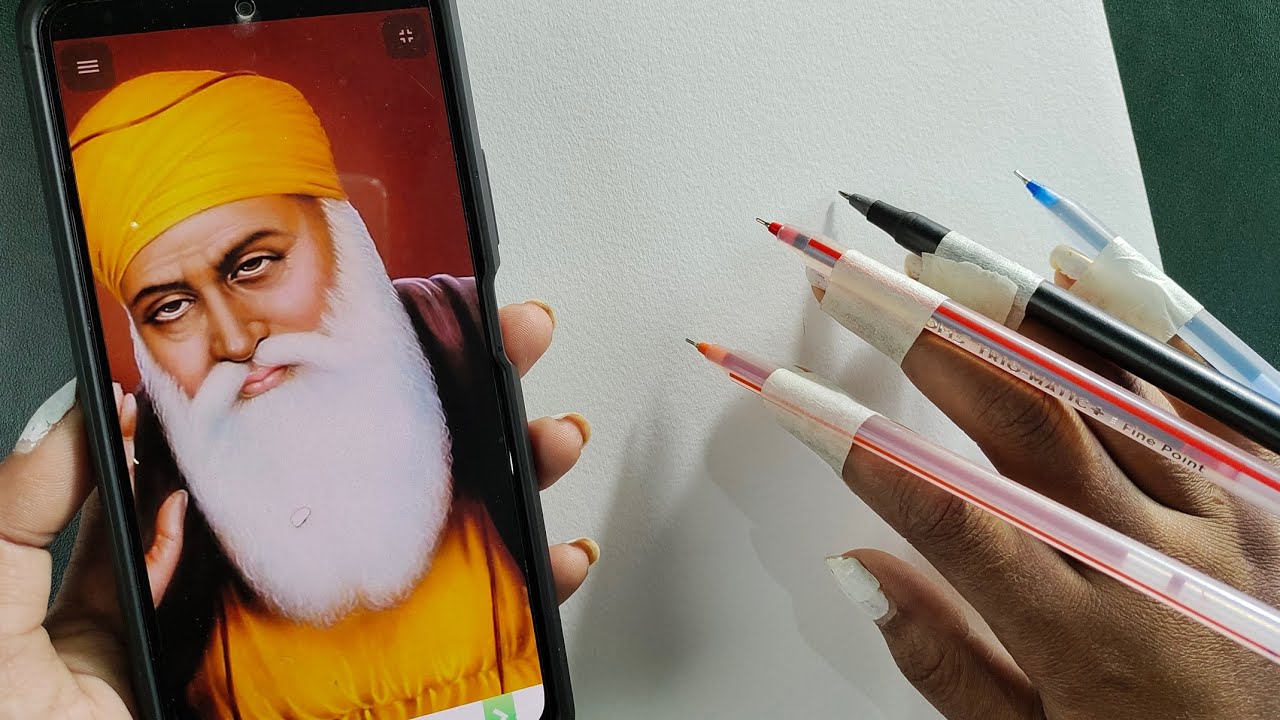 Can I draw? |Guru Nanak dev ji drawing 🙏| Scribble Art | How to draw ...