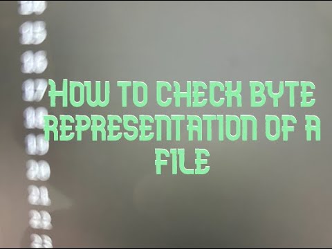 How To Check Byte Representation Of A File - YouTube