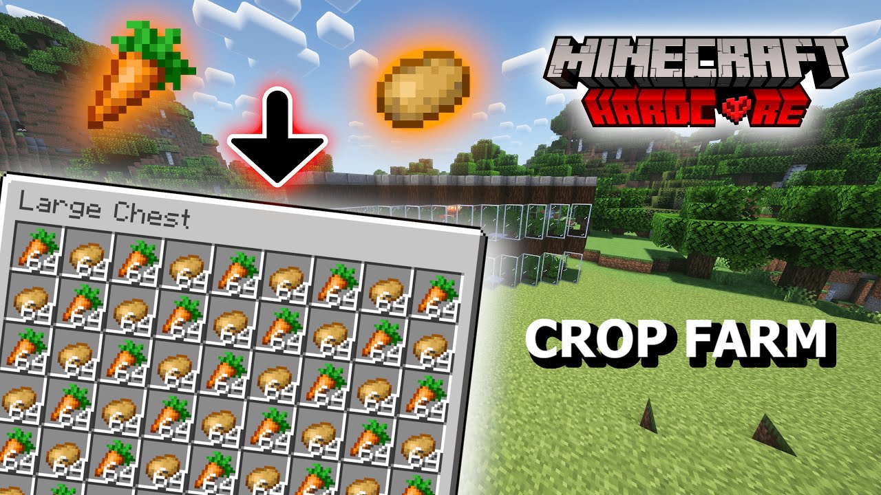 🟩⛏️ I BUILT AN ENTIRE CROP FARM IN MINECRAFT HARDCORE (+TUTORIAL) - YouTube