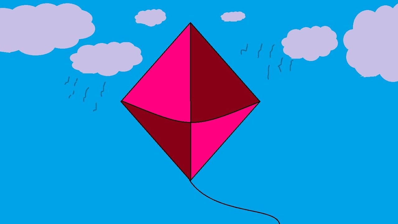 How to draw flying kite in ms paint||ms paint|| - YouTube
