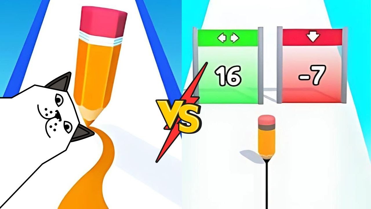 Let's Play Long Pencil run VS Pencil run challange Gameplay @manozenspot - YouTube