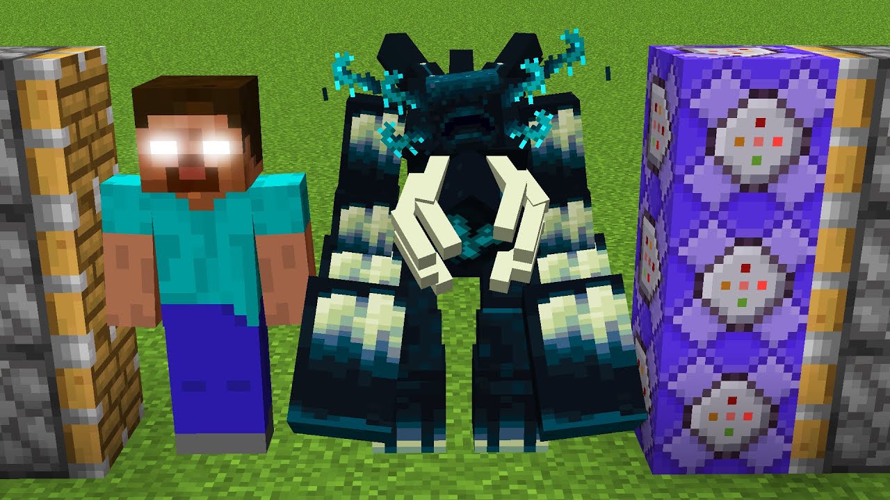Herobrine + MUTANT Warden + Command Block = ??? - YouTube